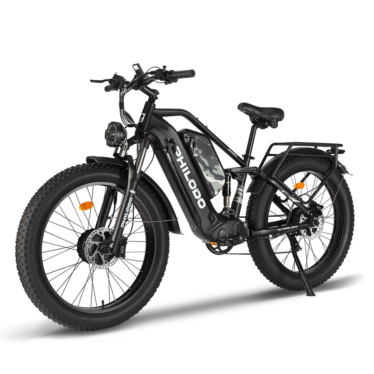 PHILODO Jumbo Dual Motor Dual Battery Full Suspension Electric Bike ...